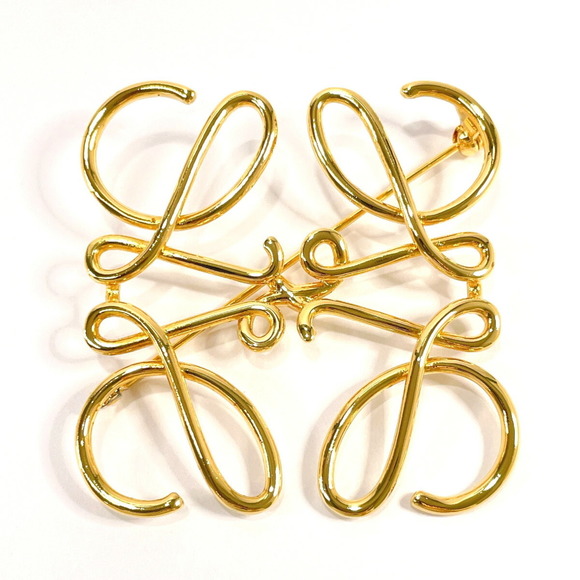 Loewe | Jewelry | Loewe Anagram Brooch Metal 112520 Unisex Gold | Poshmark